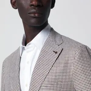 Tagliatore Single-breasted Jacket With Pattern - Brown