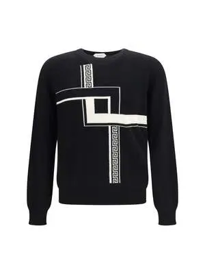 Versace Greca Incrocio Sweater - Black