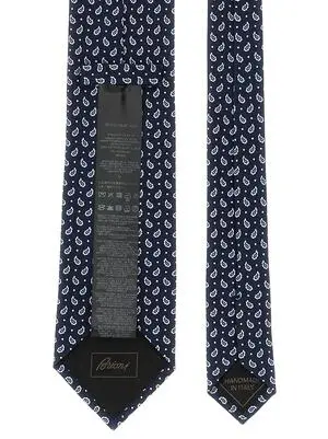 Brioni Silk Micro-paisley Neck Tie - Blue