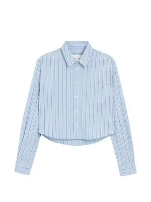 AMI Paris Striped Short Shirt - Blue