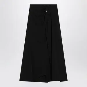 Balenciaga Draped Skirt In Crãªpe - Black