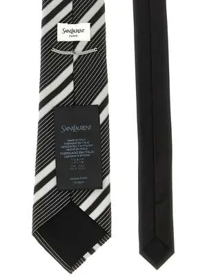 Saint Laurent Jacquard Diagonal Striped Tie - Multicolor
