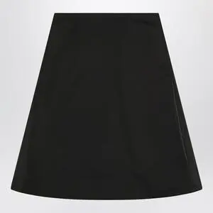 Alexander McQueen Flared Skirt In Silk Blend - Black