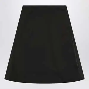 Alexander McQueen Silk Blend Flared Skirt - Black