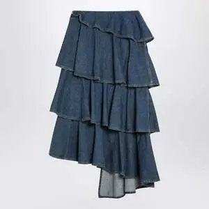 Alaïa Spiral Denim Skirt