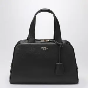 Prada Large Leather Satchel Bag - Black