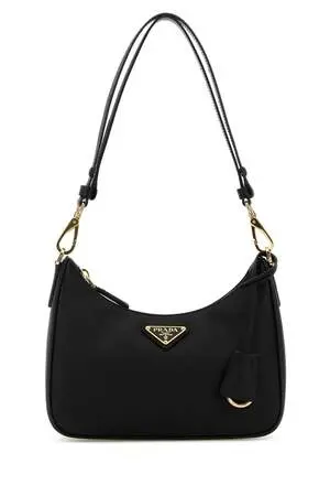 Prada Leather Mini Re-edition Shoulder Bag - Black