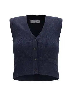Brunello Cucinelli Sleeveless Cardigan - Blue