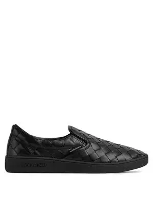 Bottega Veneta Sawyer Intrecciato Slip On Sneakers - Black