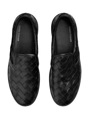 Bottega Veneta Sawyer Intrecciato Slip On Sneakers - Black