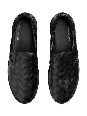 Bottega Veneta Sawyer Intrecciato Slip On Sneakers - Black