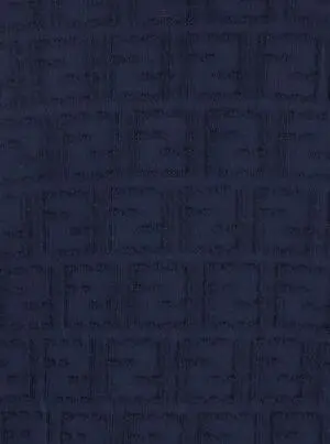 Fendi Blue T-shirt With All-over Ff Logo Embroidery In Cotton For - Multicolor