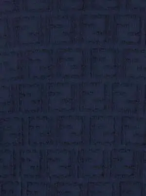 Fendi Blue T-shirt With All-over Ff Logo Embroidery In Cotton For - Multicolor