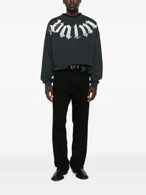 Palm Angels Cotton Sweatshirt With Logo Print - Multicolor