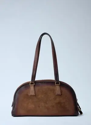 Prada Bowling Medium Suede Handbag