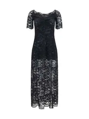 Rabanne PACO RABANNE Floral Lace Maxi Dress Black