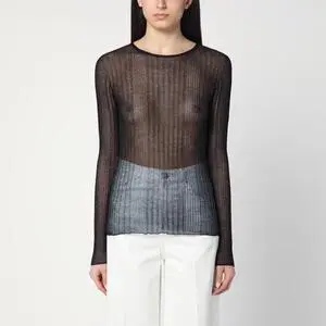 ROBERTO COLLINA Semi-transparent Sweater - Black