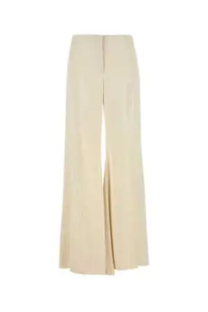 Alexander McQueen Cream Satin Wide-leg Pant - Yellow