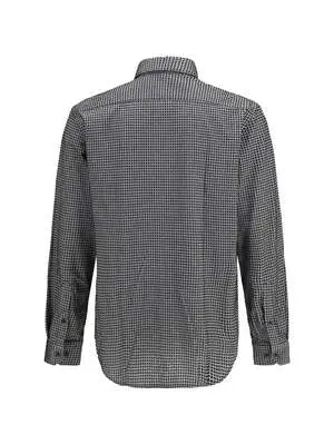 Giorgio Armani Cotton Shirt With Geometric Flock Print