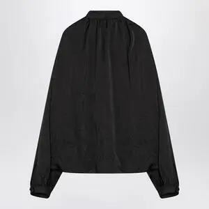 Balenciaga Satin Blouse With Bow - Black