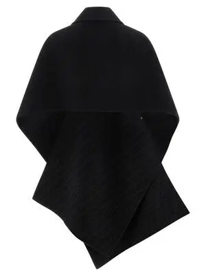 Fendi Double Wool' Cape - Black
