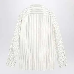 Saint Laurent Striped Cassandre Shirt In Cotton