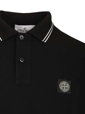 Stone Island Long-sleeved Polo Shirt - Black