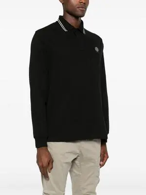 Stone Island Long-sleeved Polo Shirt - Black