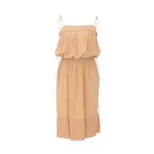 Saint Laurent Midi Balloon Dress - Cream