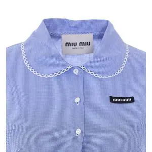 Miu Miu Logo Mini Dress - Blue