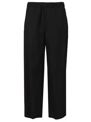 Loewe Tailored Wool Drawstring Trousers - Black