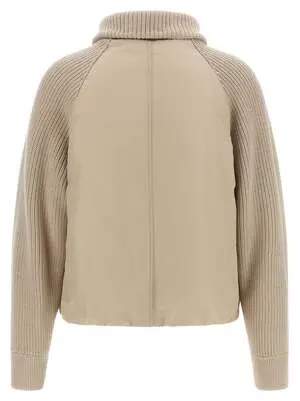 Brunello Cucinelli Knit Insert Down Jacket - Cream