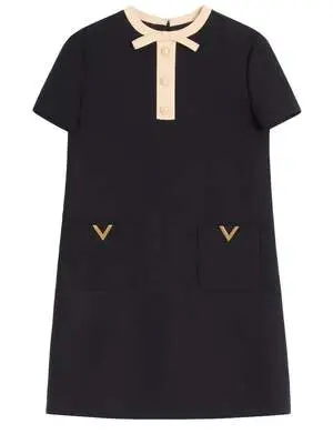 Valentino Garavani Wool And Silk Mini Dress - Black