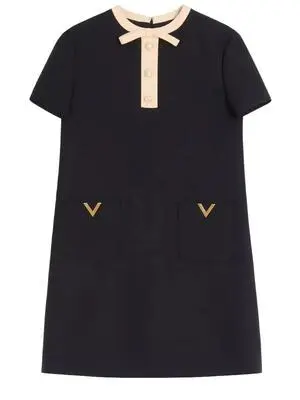 Valentino Garavani Wool And Silk Mini Dress - Black