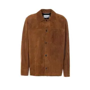 Saint Laurent Suede Overshirt - Brown