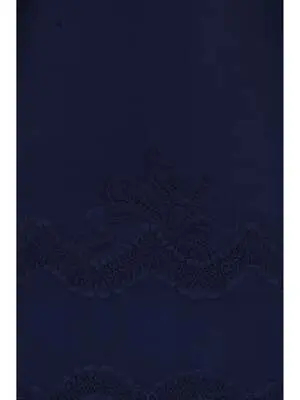 Rabanne Long Lace And Jersey Dress - Blue