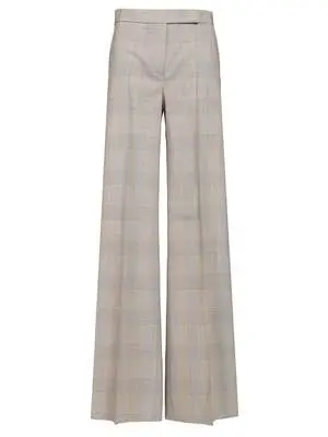 Max Mara Prince Of Wales Wool Trousers - Green