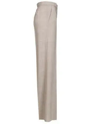 Max Mara Prince Of Wales Wool Trousers - Green