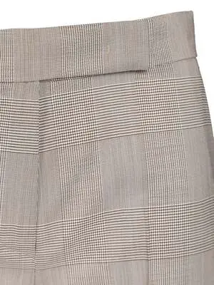 Max Mara Prince Of Wales Wool Trousers - Green