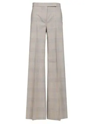 Max Mara Prince Of Wales Wool Trousers - Green
