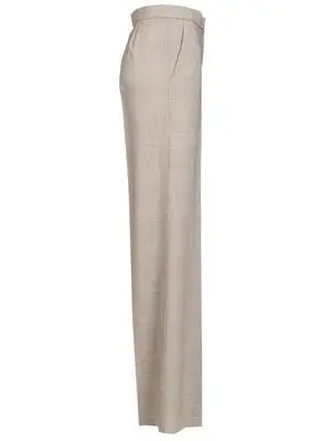 Max Mara Prince Of Wales Wool Trousers - Green