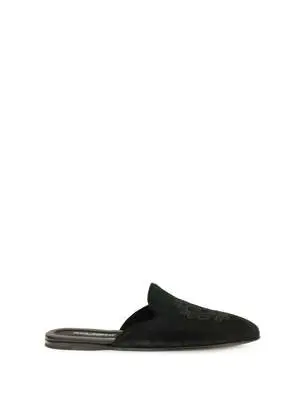 Dolce & Gabbana Calfskin Leather Mules - Black