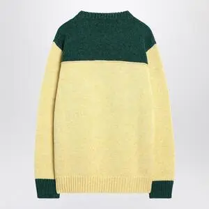 Prada Cream And Emerald Green Wool Sweater