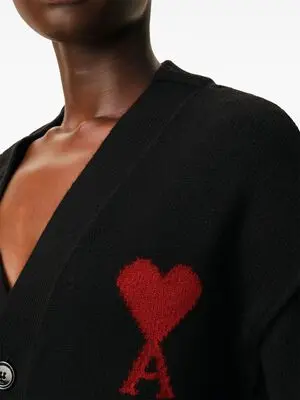 AMI Paris De Coeur Wool Cardigan