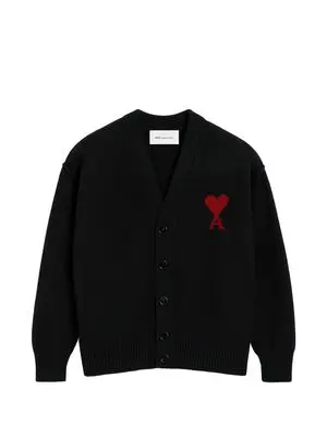 AMI Paris De Coeur Wool Cardigan