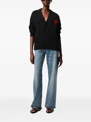 AMI Paris De Coeur Wool Cardigan