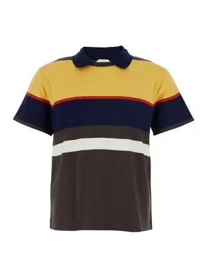 Versace Strips' T-shirt With Colorful Details For - Multicolor