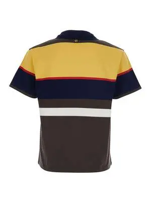 Versace Strips' T-shirt With Colorful Details For