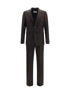 Dries Van Noten Chevron Wool Suit - Brown