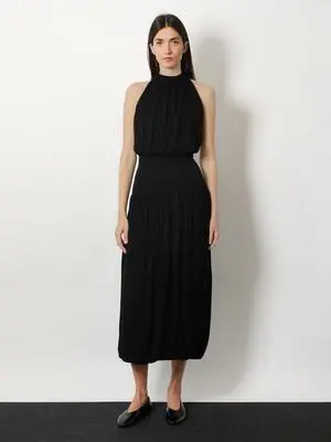 TOTEME Soft Gathered Viscose Dress - Black